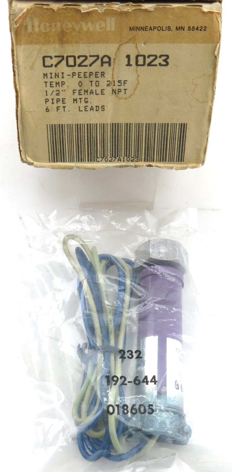 Honeywell C7027A1023 Control Box Combustion Program C7027A 1023 NEW/OLD ...