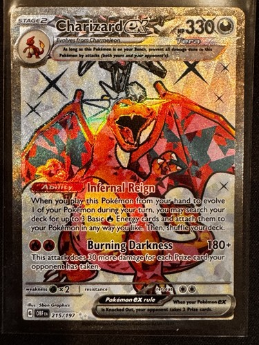 Pokémon TCG Charizard ex 215/197 Obsidian Flames - Holo, Full Art ...