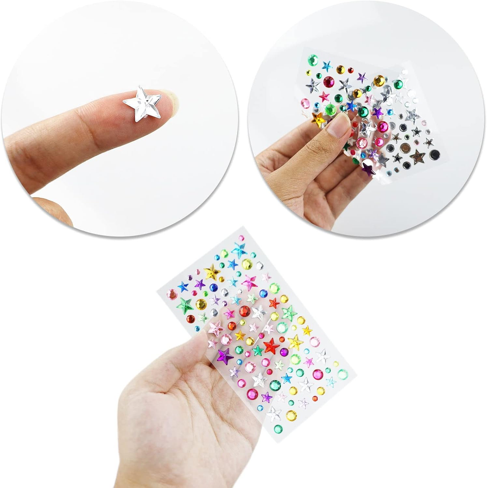 Gem Stickers 8 Self-Adhesive Jewel Rhinestone Stickers for Crafts, Kids ...