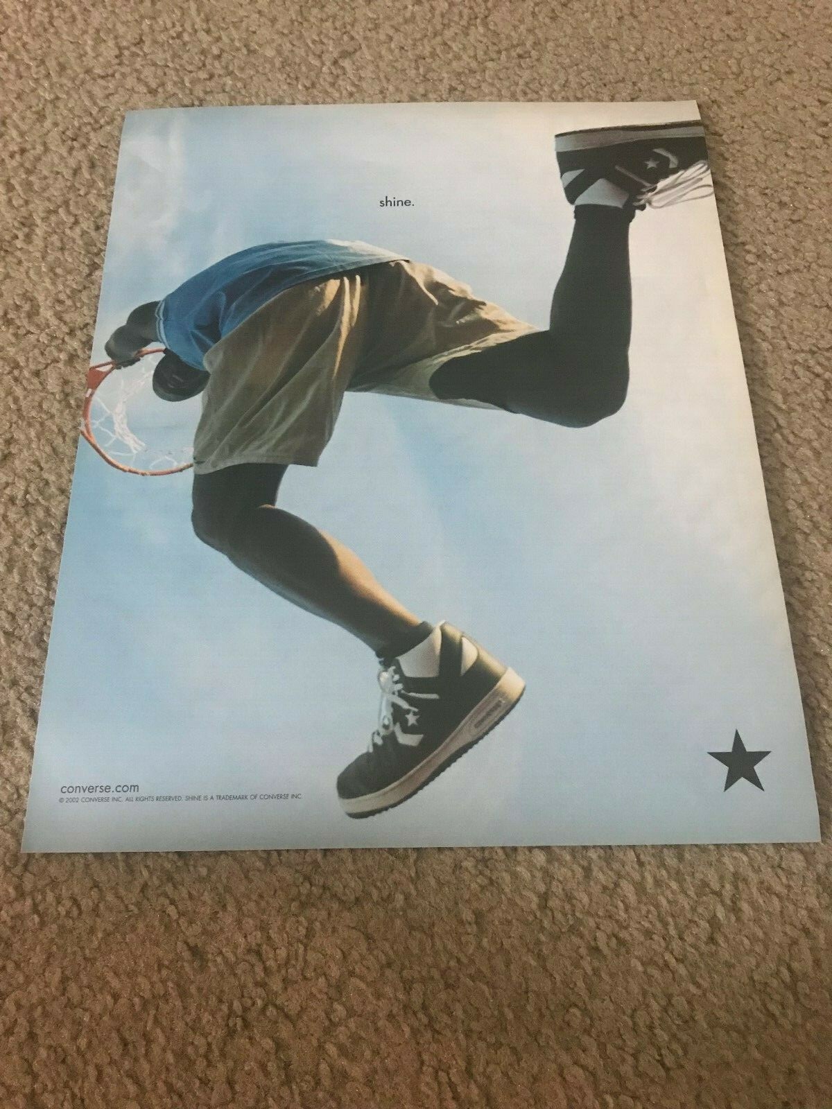 Vintage 2002 CONVERSE Basketball Shoes Poster Print Ad "SHINE" RARE | eBay