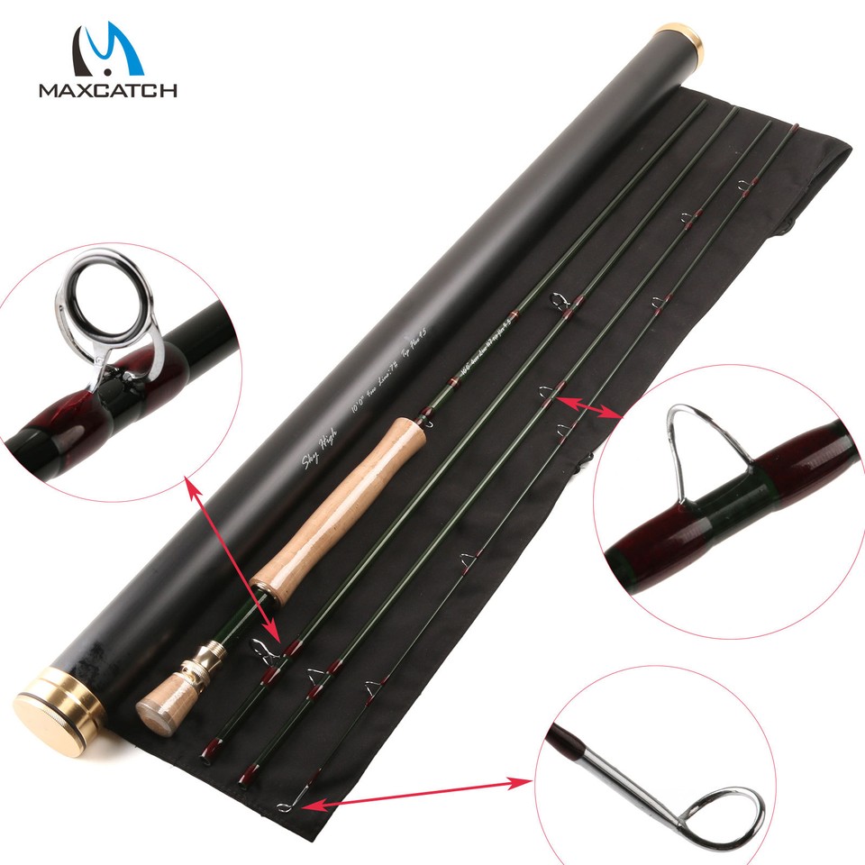 Fast Action Skyhigh Fly Fishing Rod IM12 Toray Carbon 10FT 7WT 4pcs Tip ...