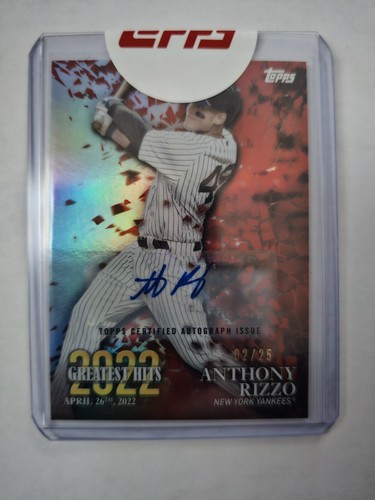 02/25 Autograph Anthony Rizzo 2023 Topps Series 1 greatest hits ...