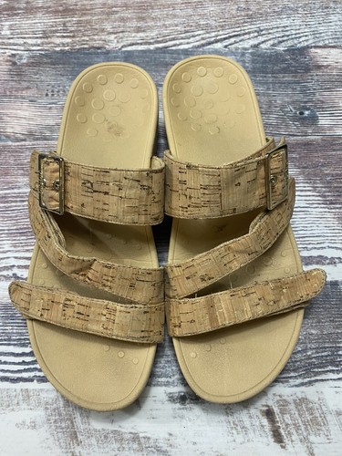 Vionic Rio Wedge Sandals Size 8 Cork Top Chip On Heel Pictured | eBay
