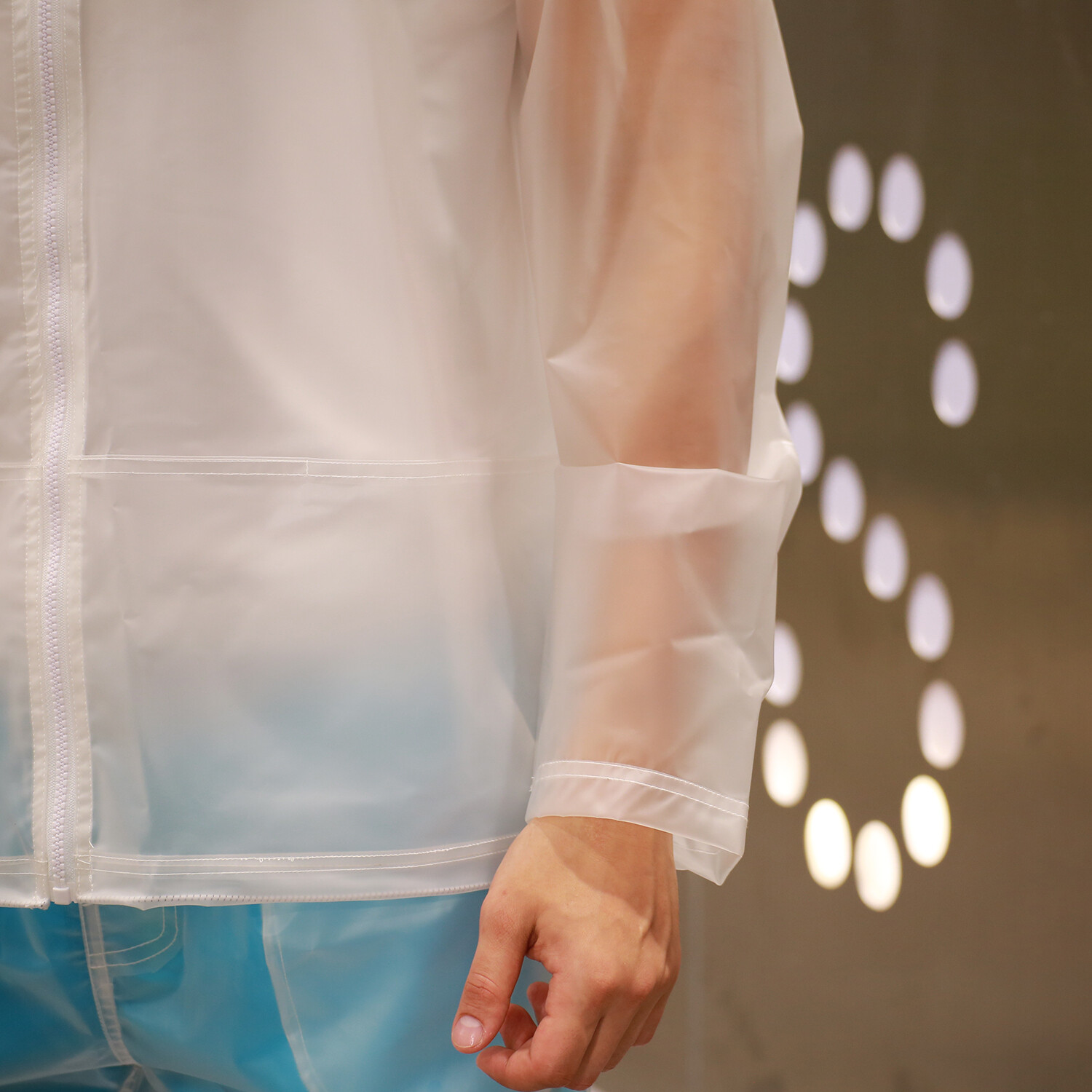 Men's Transparent Fashion Rain coat Travel Clothing PU Jackets &shorts ...