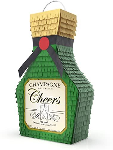 Champagne Pinata with Stick, 17X10 inches, Perfect for New Years 21st ...
