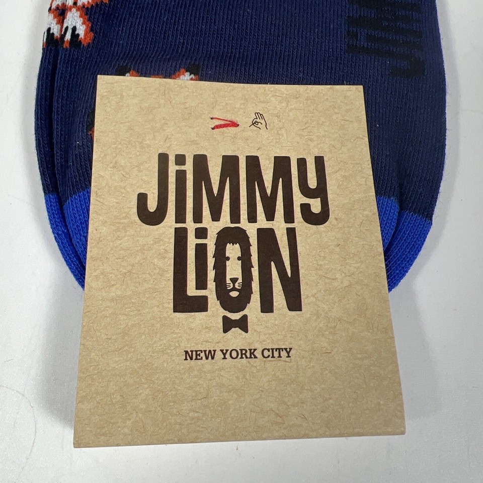 Jimmy Lion Cotton Blend Socks Unisex Fox Socks NWT Blue Hand Linked Toe ...