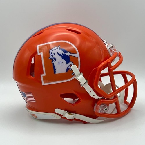 Denver Broncos CUSTOM Orange - "D" Bronco Decals Mini Football Helmet ...