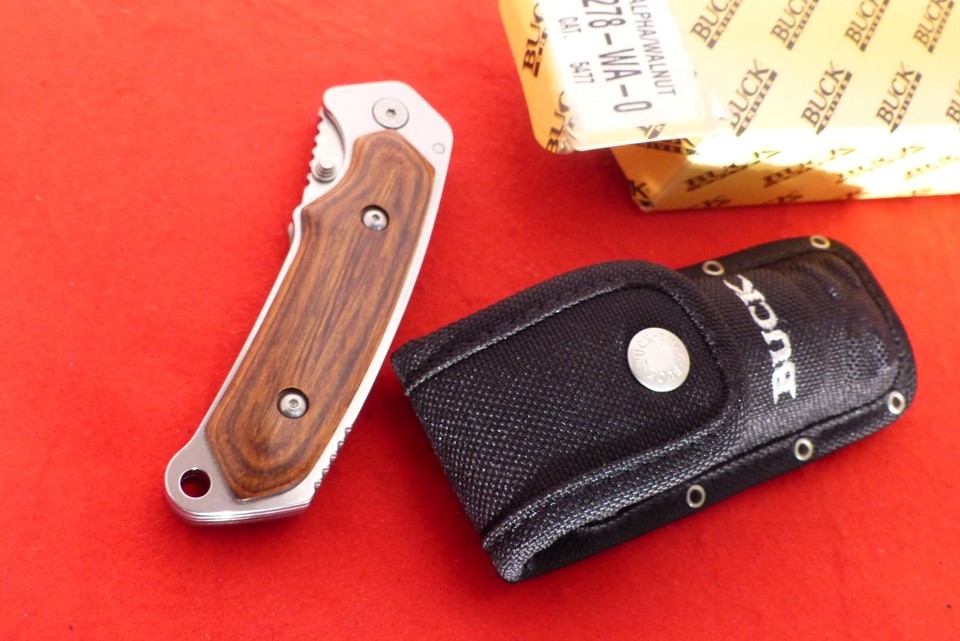 Buck USA Made 5" Closed 278 Alpha Hunter Linerlock Lock Guthook Blade ...