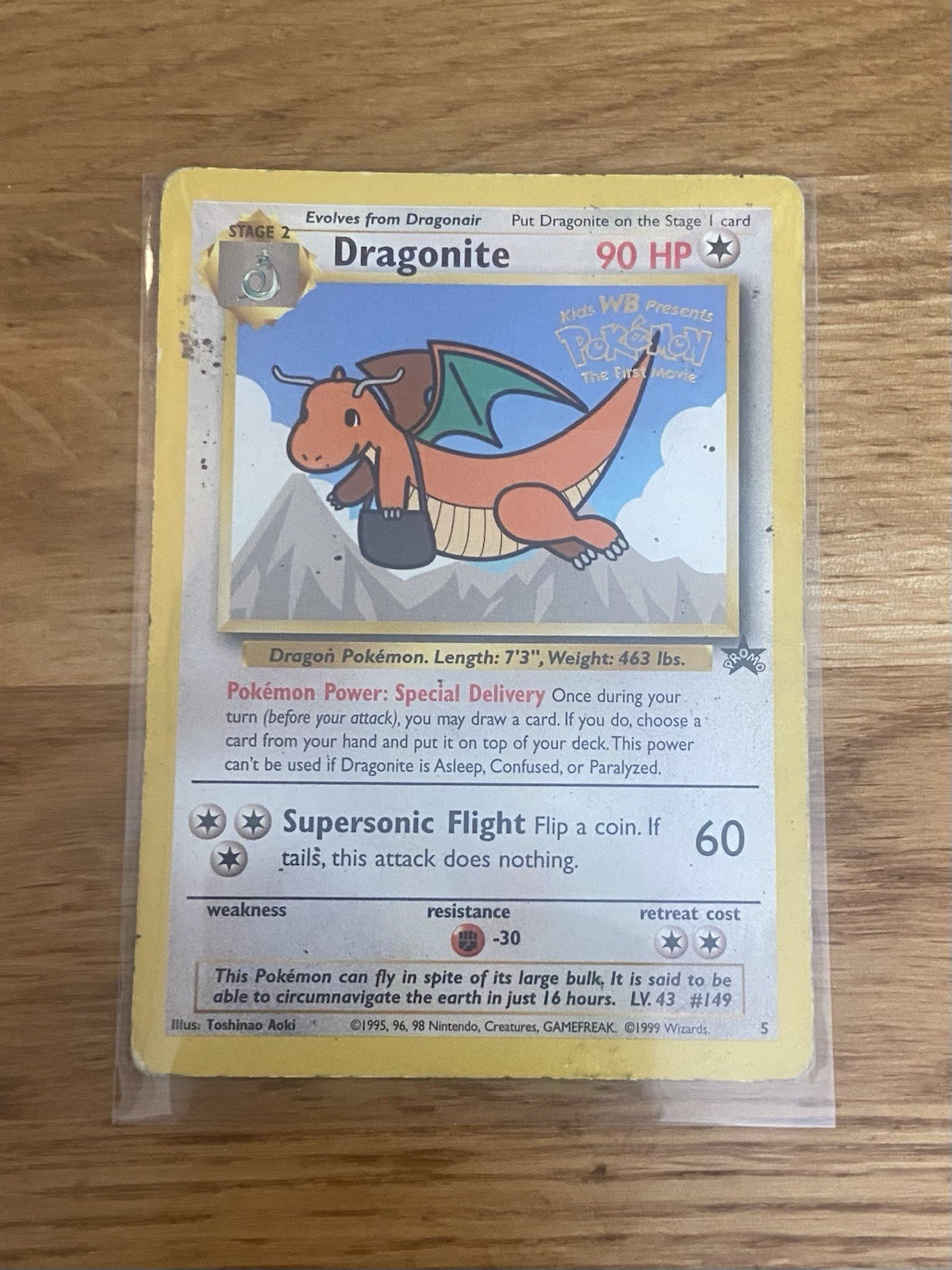 1999 Pokemon TCG Dragonite Card WB Stamped Movie Promo #5 WOTC Black ...