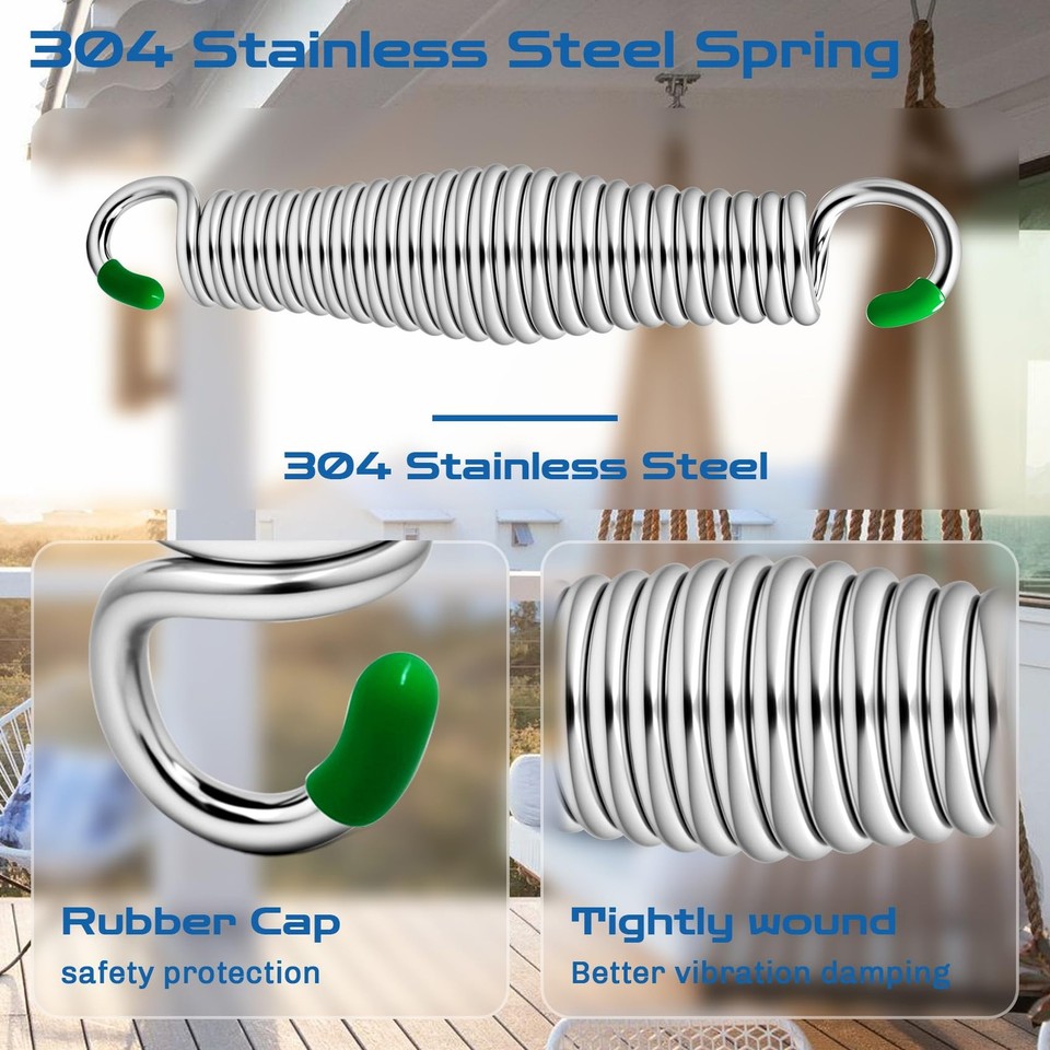 2 Pack Premium Porch Swing Springs,1300 LB Heavy Duty Springs, Rust Resistant... 783973630152| eBay