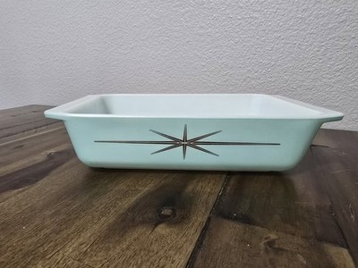 Vintage Pyrex Atomic Starburst 575 - B 2qt Turquoise & Gold | eBay