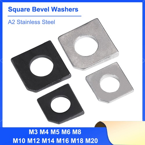 Square Bevel Washers A2 Stainless Steel M3 M4 M5 M6 M8 M10 M12 M14 M16 ...