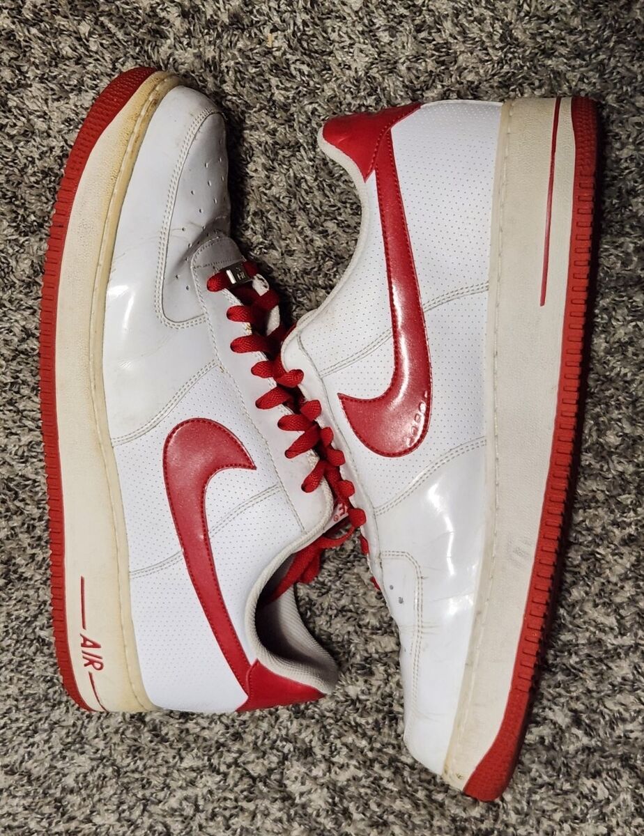 Nike Vintage Sport Red and White Air Force Low 1 '07 Size 13 Nike Vintage Sport Red and White Air Force Low 1 '07 Size 13