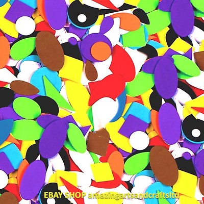 200 Self adhesive Sticky Craft Foam craft shapes assorted colours | eBay