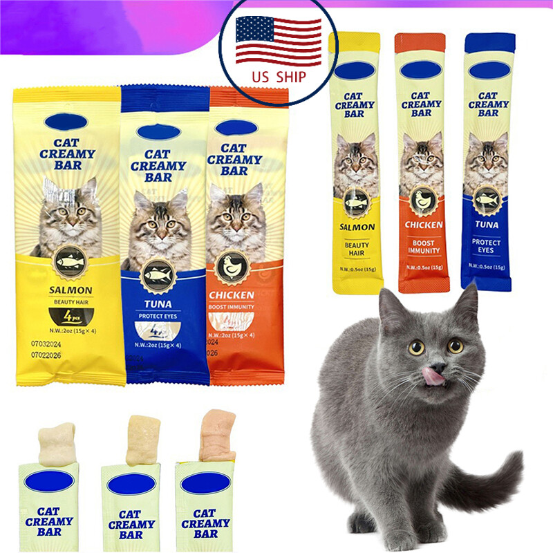 4PCS Cat Squeeze Treats, Soft Cat Food for Senior Cats, Squeeze Cat ...
