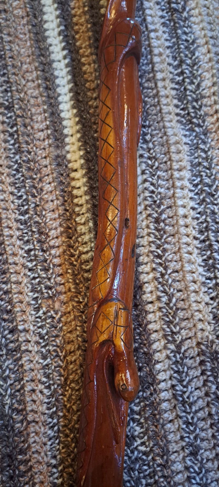 Custom Hand Carved Snake African Walking Stick 41" St… - Gem