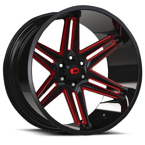 Vision 363 Razor 20x10 5x5.5/5x139.7 -25 Black Milled Red Wheels(4) 108 ...