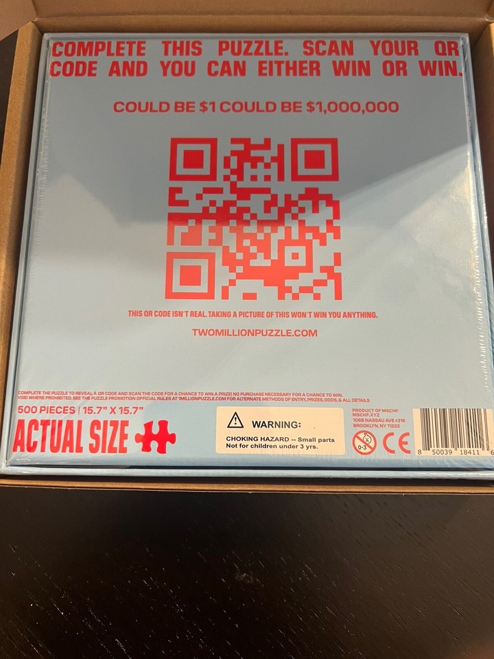 MSCHF The 2 Million Dollar Puzzle BRAND NEW Sealed In Box -Everyone is ...