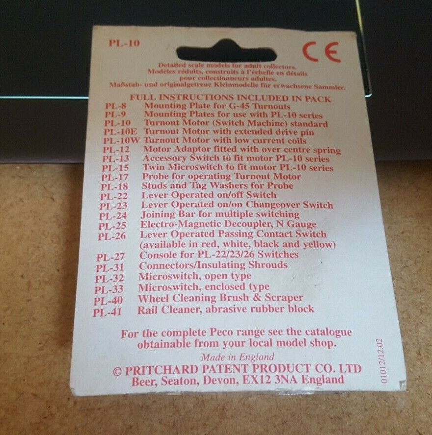 OO GAUGE Peco Lectrics PL-10 Turnout Motor Switch machine PL-10E ...