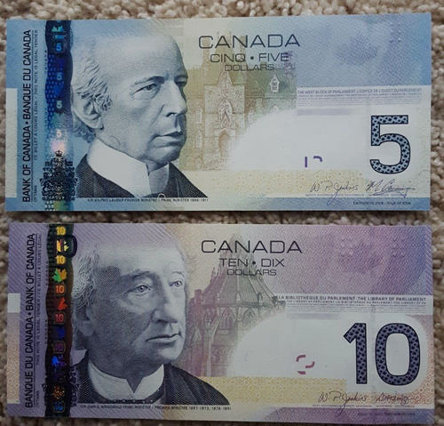Set of Two NEW 2006 UNC Canadian $5 and $10 Banknotes | eBay
