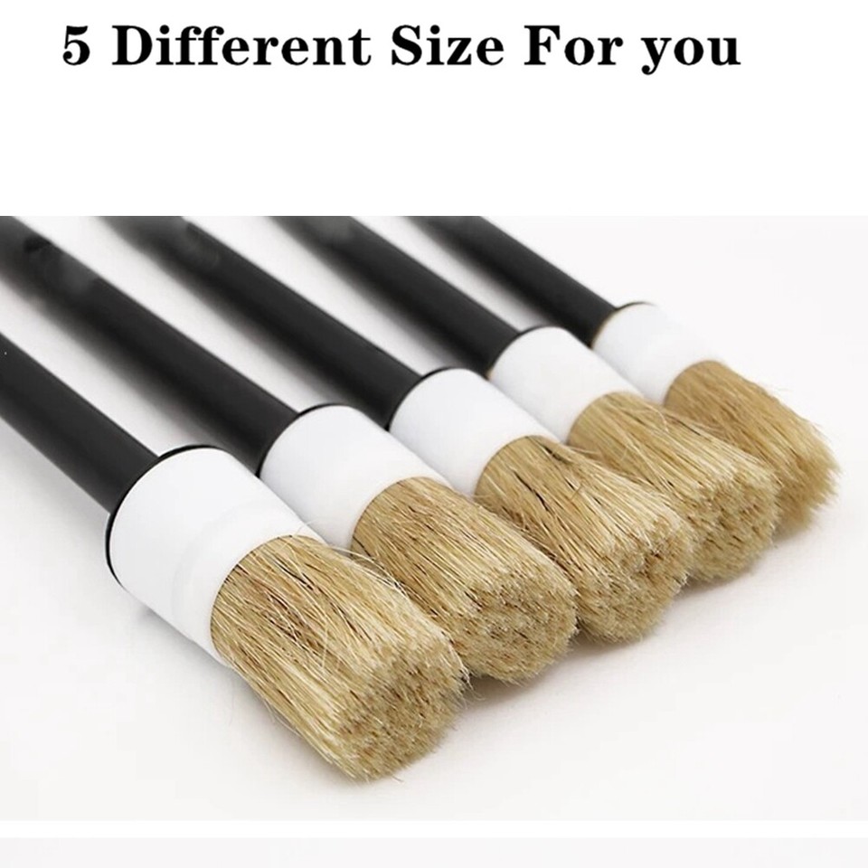 Car Exterior Interior Detail Brush 5Pcs Hair Bristle Brushes for ...