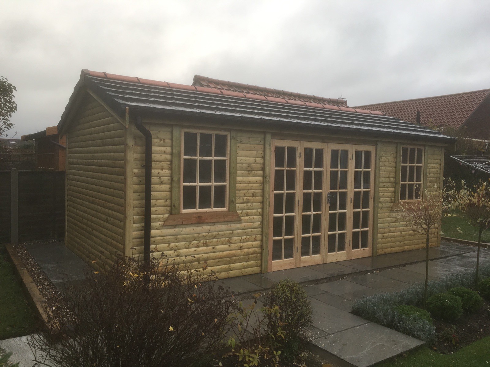 18x10 Timber Framed Outbuilding tiled Workshop summerhouse gyms office ...