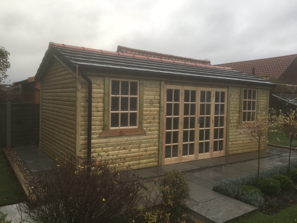 26x12 Timber Framed Outbuilding tiled Workshop summerhouse gyms office ...