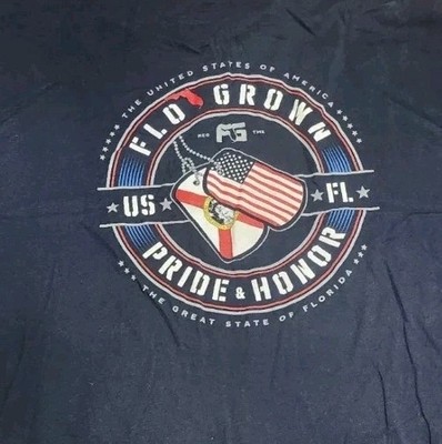 Flo Grown Pride & Honor Graphic T Shirt Mens Size XL Black Florida Flag ...