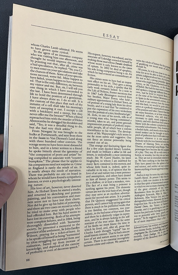 Edward Gorey, Arts & Antiques Magazine, 1984, Oscar Wilde, Pen, Pencil ...