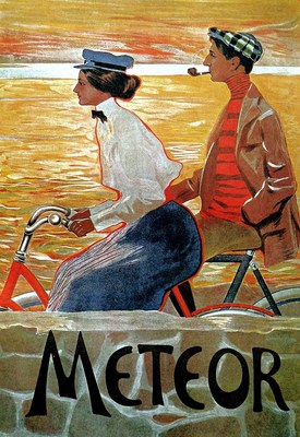 Art Deco Poster Meteor Bicycle Cycle Bike Ad Print | eBay