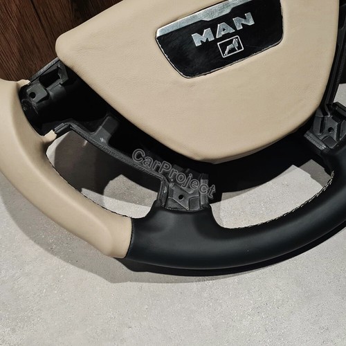 MAN Lenkrad NEU mit Leder BEZIEHEN .2-farbig. Tausch. TGA TGS TGL TGX u ...