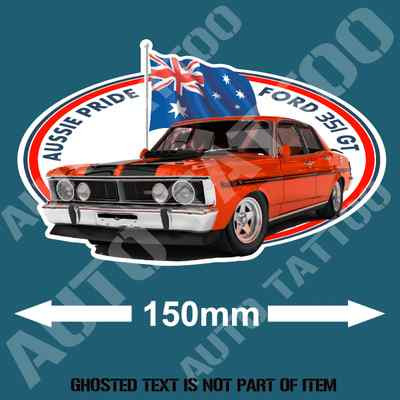 VINTAGE FORD 351 GT Decal Sticker Vintage Australiana Aussie Pride Hot ...