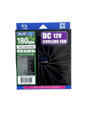 Cooling Fan DC 12V 180mm 3PIN/4PIN PC Gaming Case Blue LED Cooling Fan ...