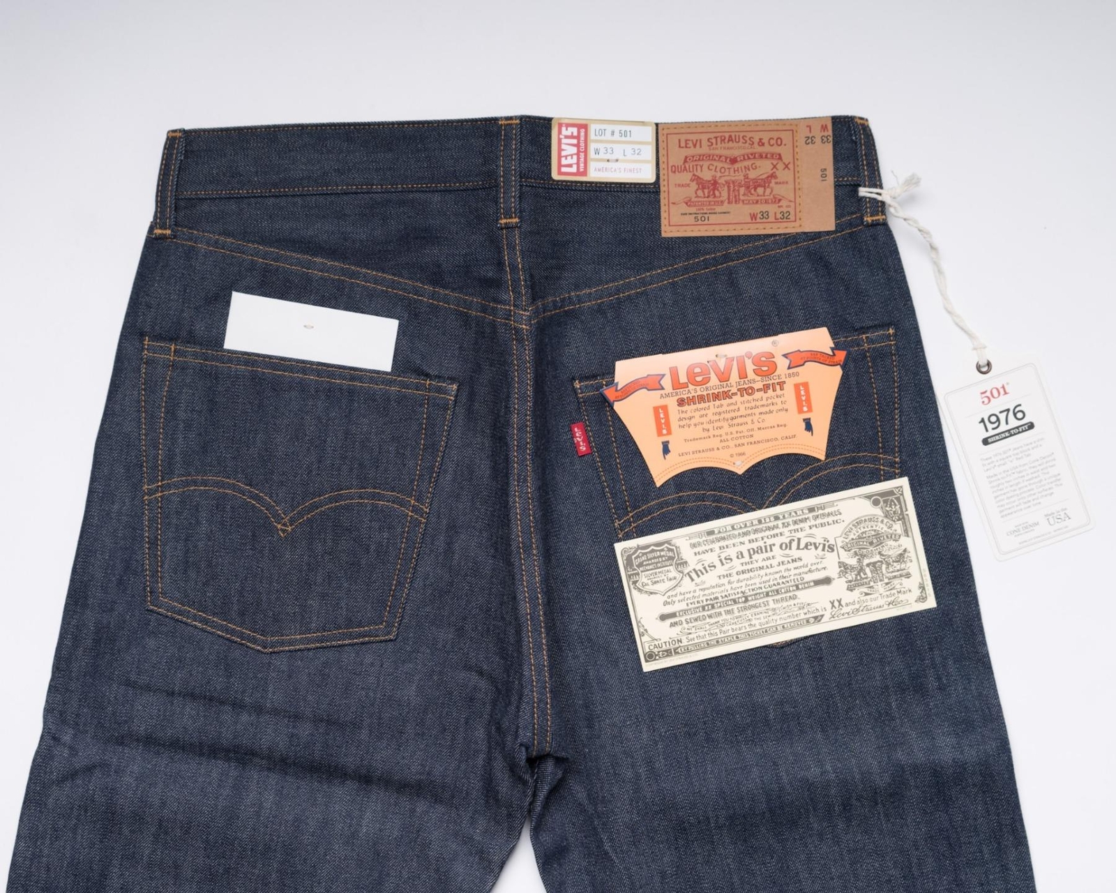 LVC Levi’s Vintage Clothing 1976 501 Raw Selvedge Slim Fit Denim Jeans ...