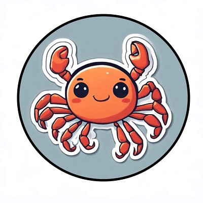 Cute Crab Sticker 3x3” 75mm x 75mm | eBay Australia