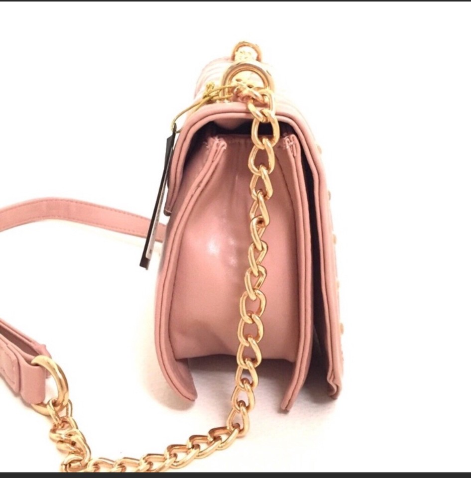 Bebe Quilted Studded Purse hand bag NWT Dusty Rose pink NEW Crossbody ...