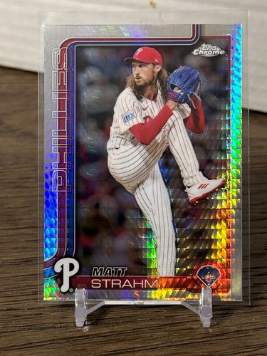 2025 Topps Chrome MATT STRAHM Philadelphia Phillies Prism Refractor ...