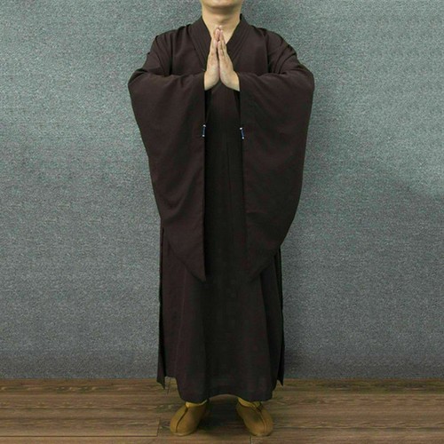 Men Buddhist Monk Dress Robe Shaolin Gown Frock Long Meditation Casual ...