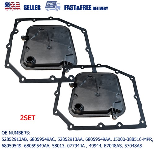 2X 42RLE Transmission Filter Kit 03-UP W/ Pan Gasket For Liberty ...
