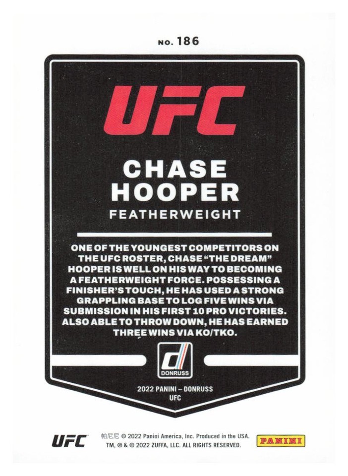 2022 Donruss UFC #186 Chase Hooper | eBay