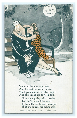 1941 Ex. Sup Co. WW2 Moon Risque Navy Scene Pin Up Chicago IL, USA | eBay