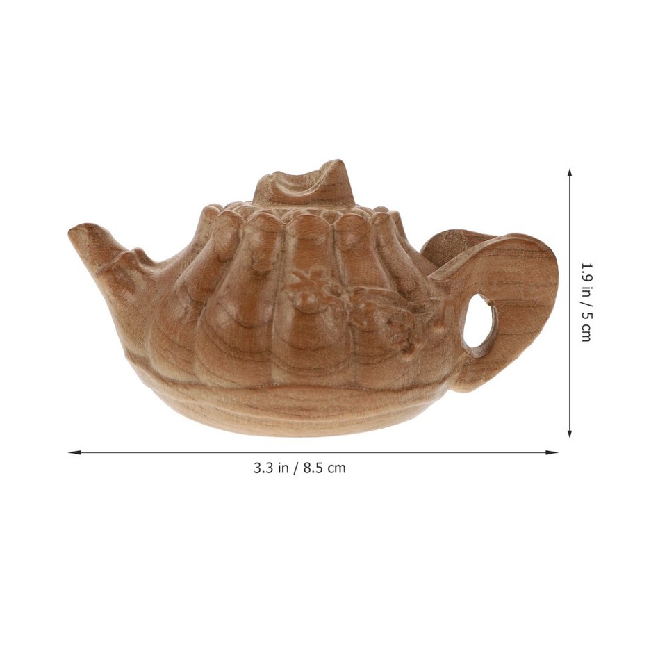 Peach Wood Sculpture Crafts Tea Tray Miniature Teapot Coffee Table ...