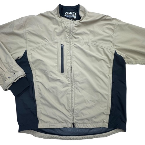 Zero Restriction Golf Jacket Mens Large Khaki Black Windbreaker Full ...