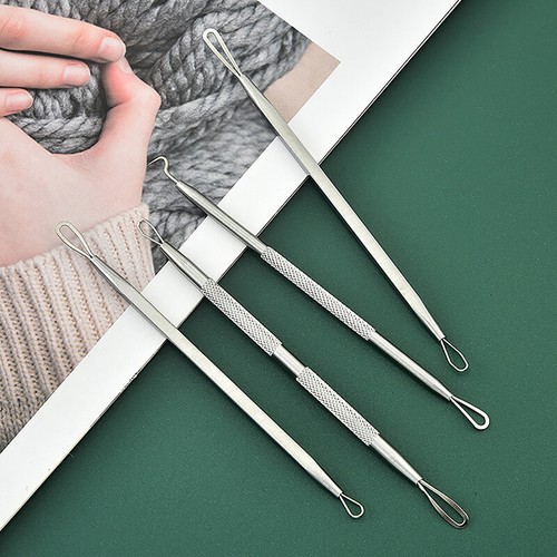 Pimple Popper Extractor Remover Face Blackhead Acne Clip Needle Tweezer ...