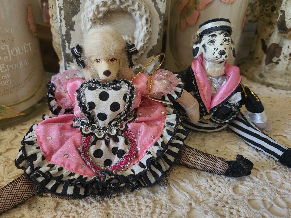 Katherine's Collection French Poodle n Dalmation Bean Bag Dolls Wayne ...