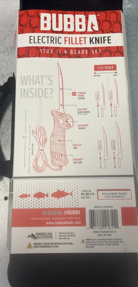 Bubba Blade 110V Electric Fillet Knife with Non-Slip Grip Handle 4 blade-corded 661120416111 | eBay