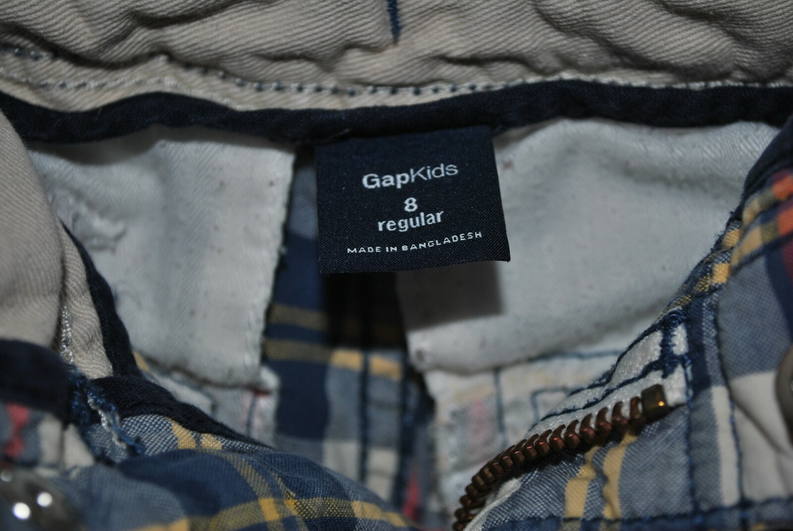 Gap Kids Boys Multi Color Plaid Cargo Shorts Adjustable Waist Size 8 ...