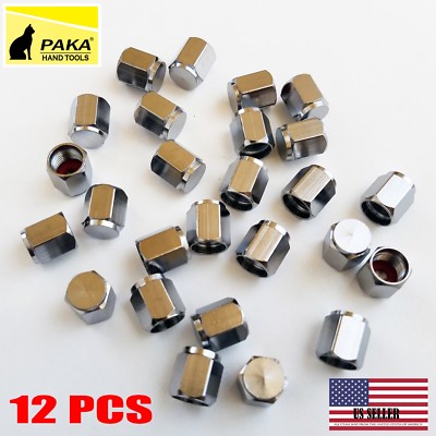 12 PCS - Brass Metal Chrome Valve Caps Tire Valve Stem Caps | eBay