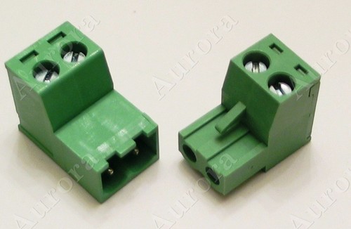 2 Pin - 5mm : Female & Male Connector Plug Pair / Terminal Block Mating ...