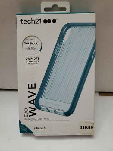 Authentic Tech21 Evo Wave Case Cover for iPhone X & iPhone XS - Teal | eBay